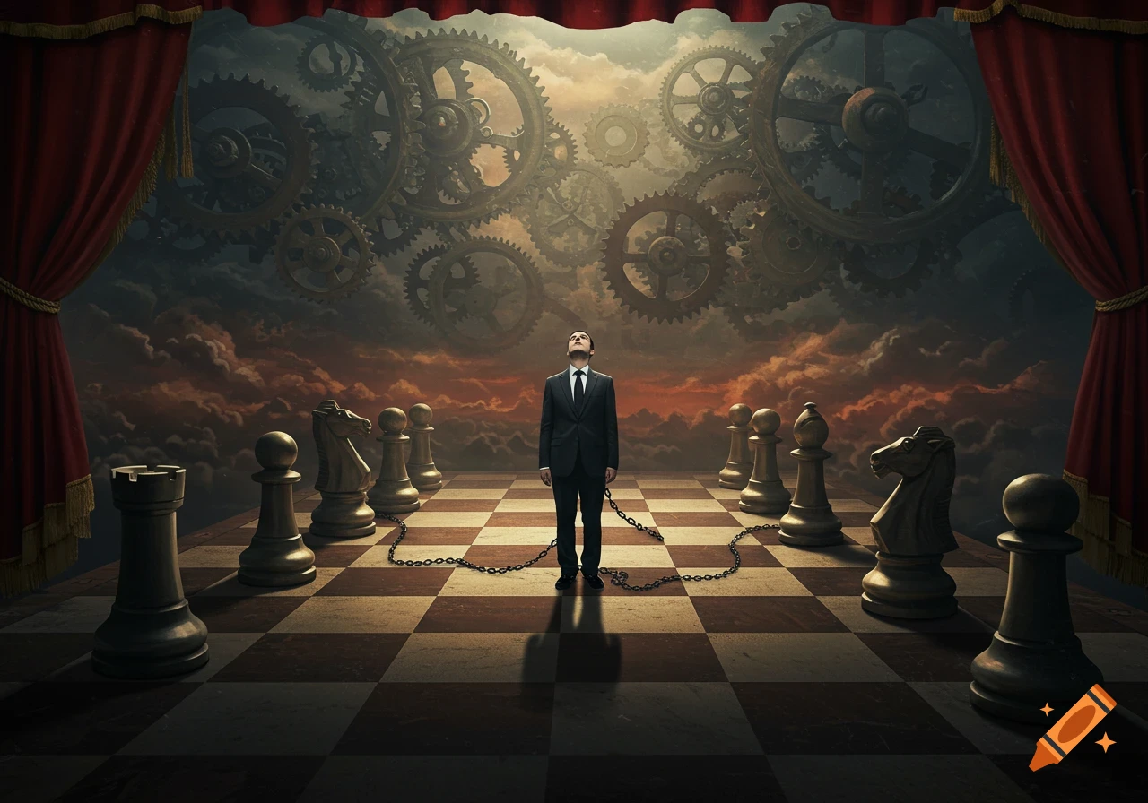 Metallic alien gothic chess pieces on a board under a starry sky. on ...