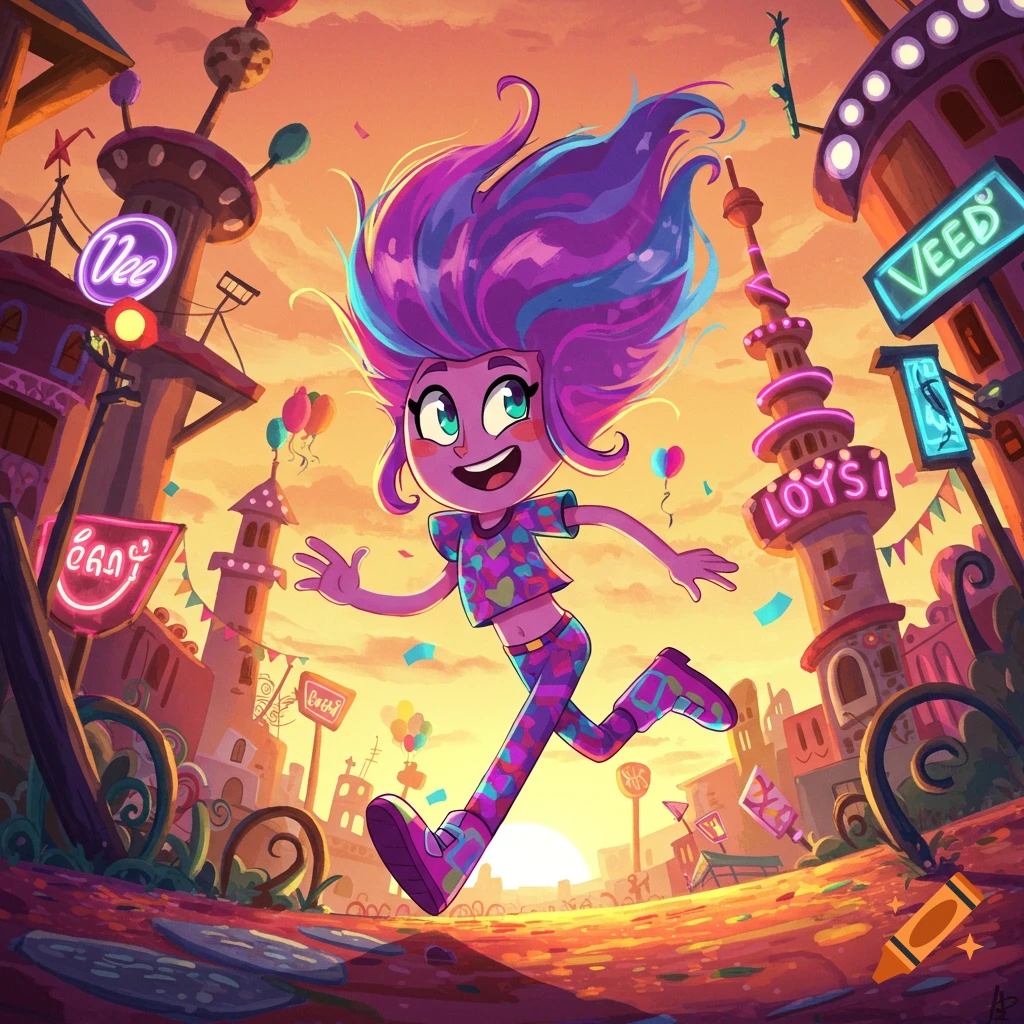 A 2D cartoon of Jenny Wakeman XJ9, a teal robot in a teal dress ...