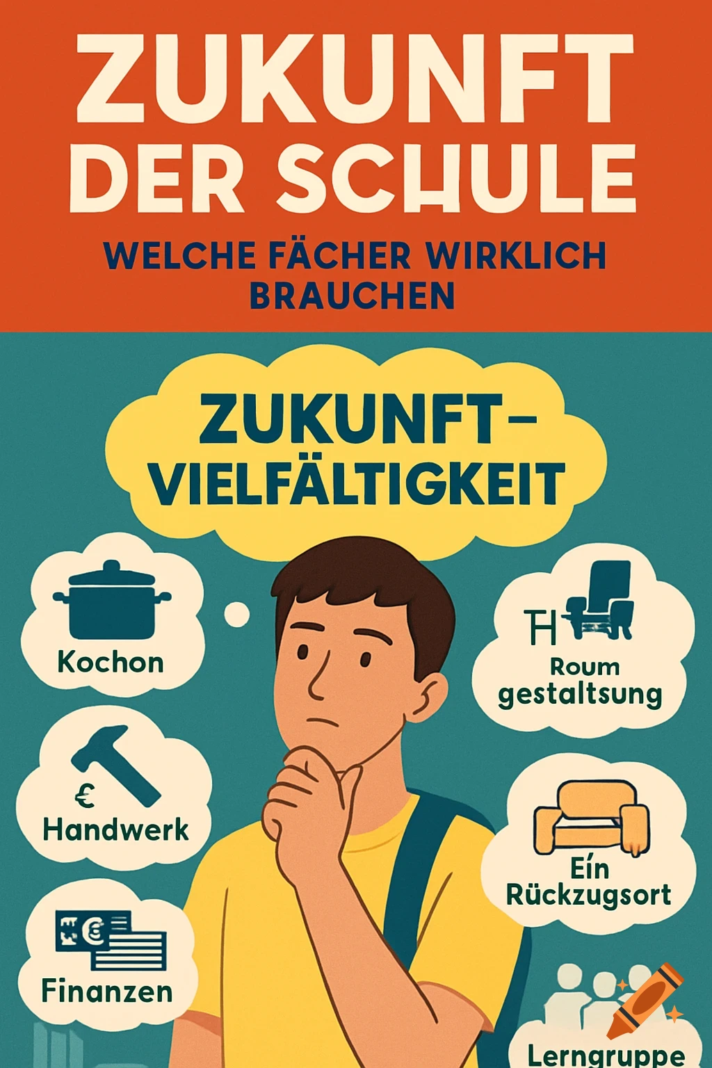 An illustration shows four diverse people sitting around a table with a ...