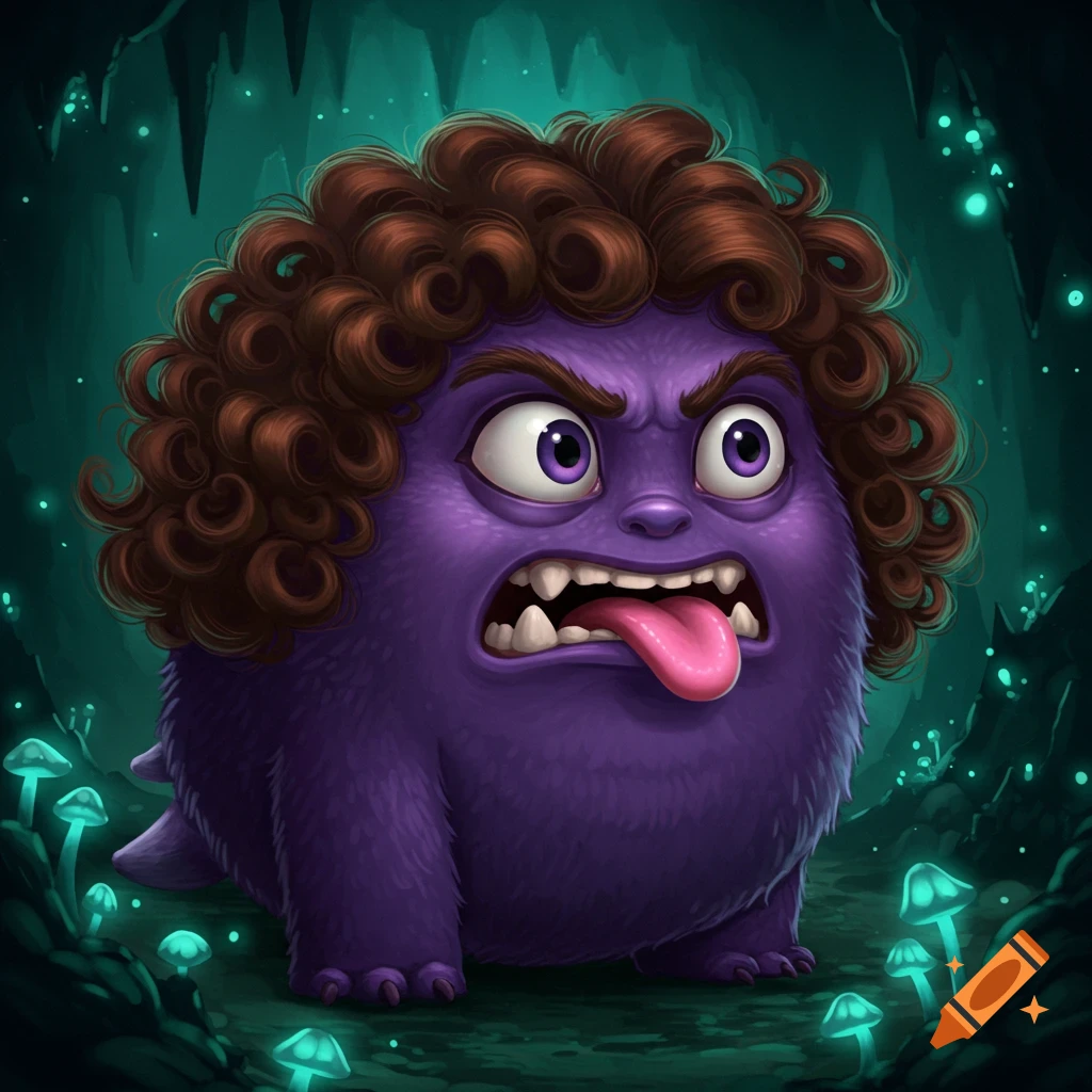 Purple+and+blue+monster+from+monsters+ink created on Craiyon