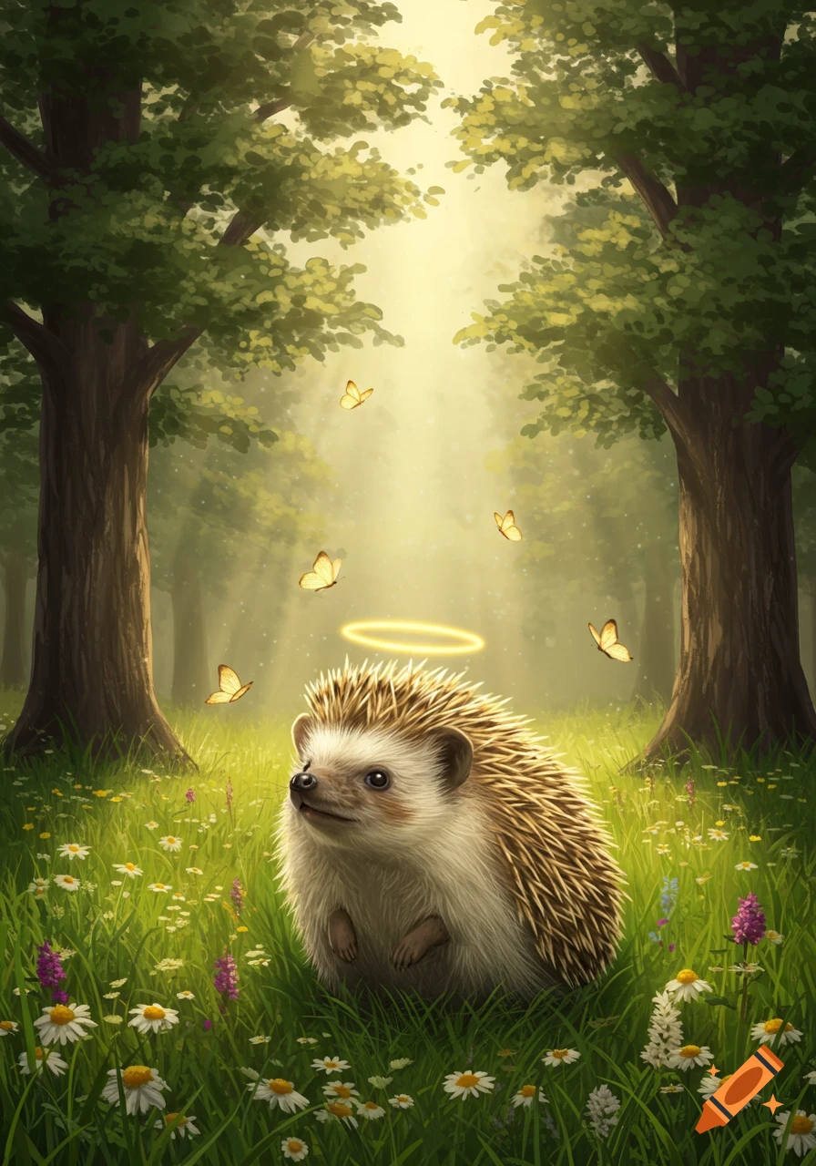 Hedgehog+cartoon created on Craiyon