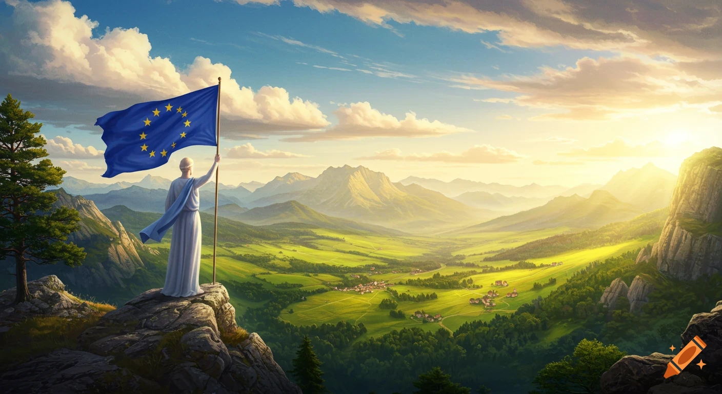 A number 4 textured with the Swedish flag and a blue rectangular object ...