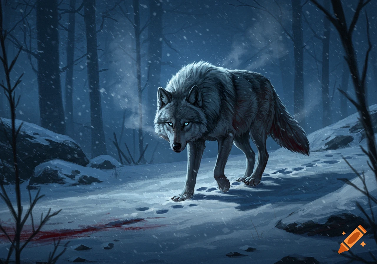 Blue+wolf created on Craiyon