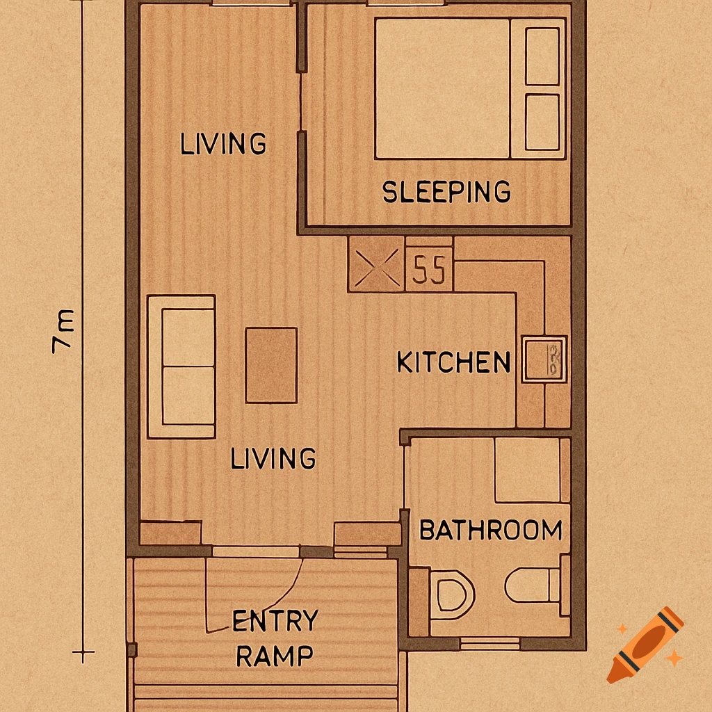 Modern Barangay Hall floor plan design with dimensions in the ...
