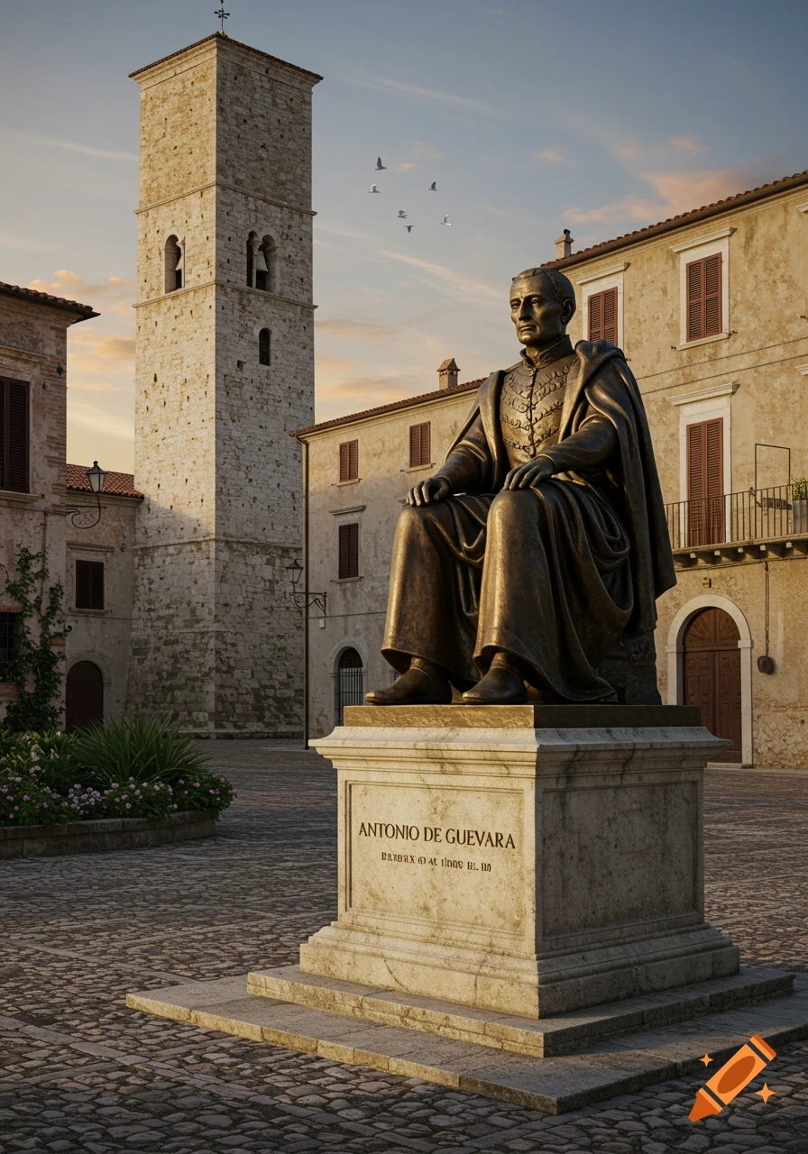 A tall human tower of castellers in white and red/blue sashes, under a ...