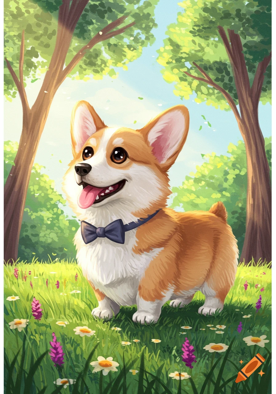 Tri+color+corgi+statue created on Craiyon