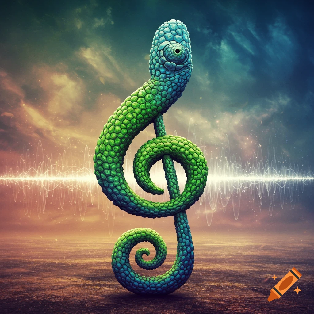 A yellow snake with an open jaw and scales wrapped around an arm in ...