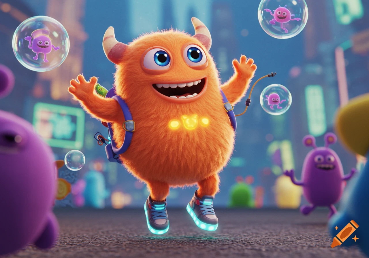 Vibrant, cartoon-like candy characters with smiling faces happily fall ...