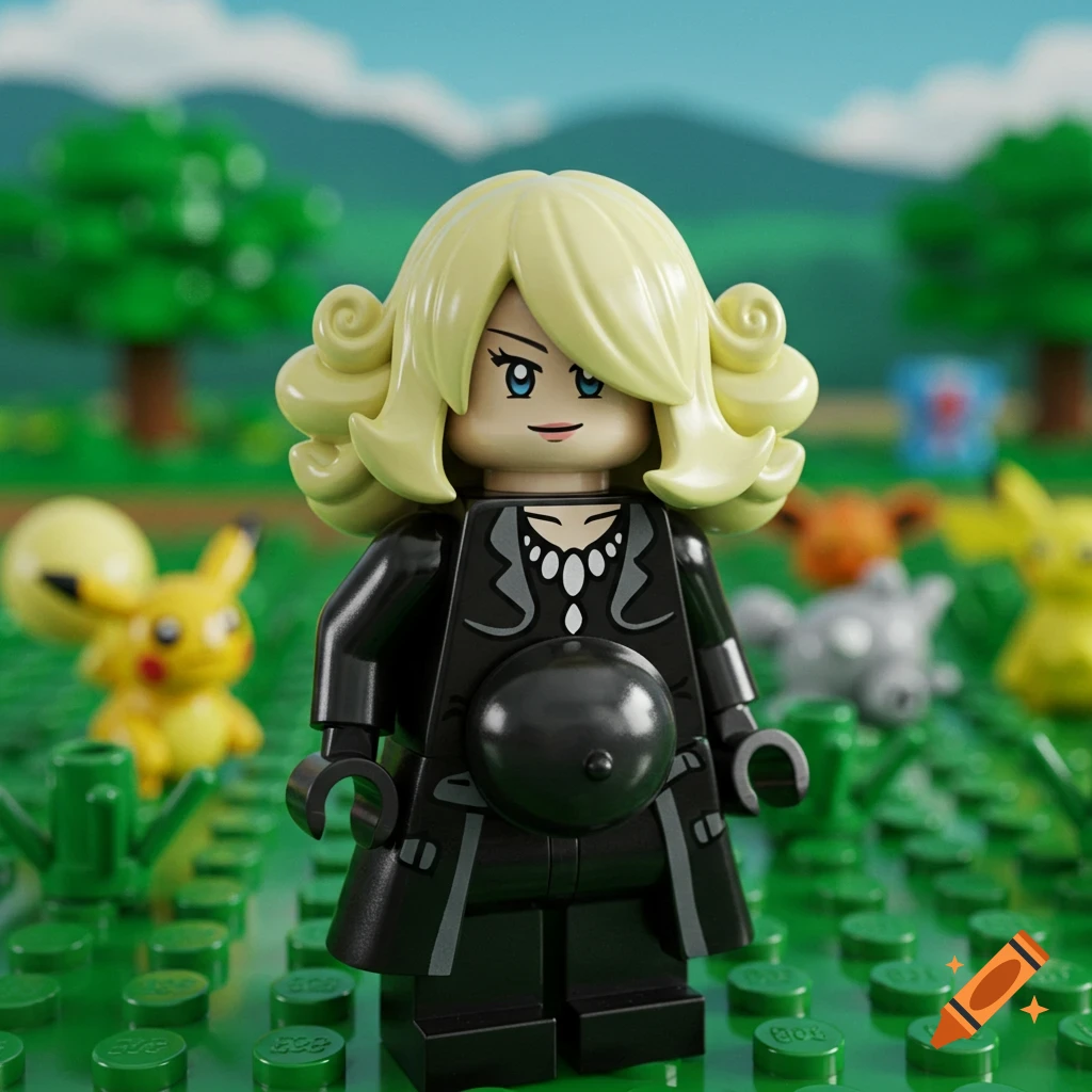 A 3D rendered image of a pregnant Lego minifigure of Zero Suit Samus ...