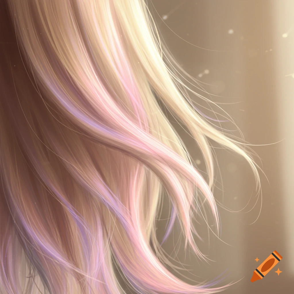 Stylized illustration of flowing hair with purple to teal gradient ...