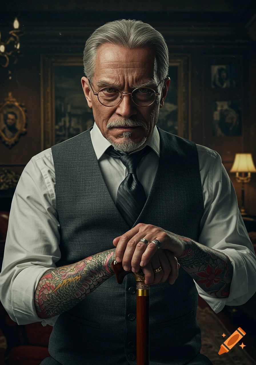 A detailed chrome classic safety razor stands on a wooden counter with ...