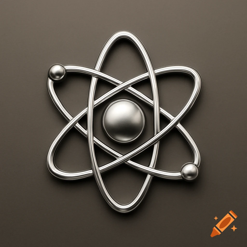 Dark metallic logo for Nuclear Materials Laboratory with a glowing ...