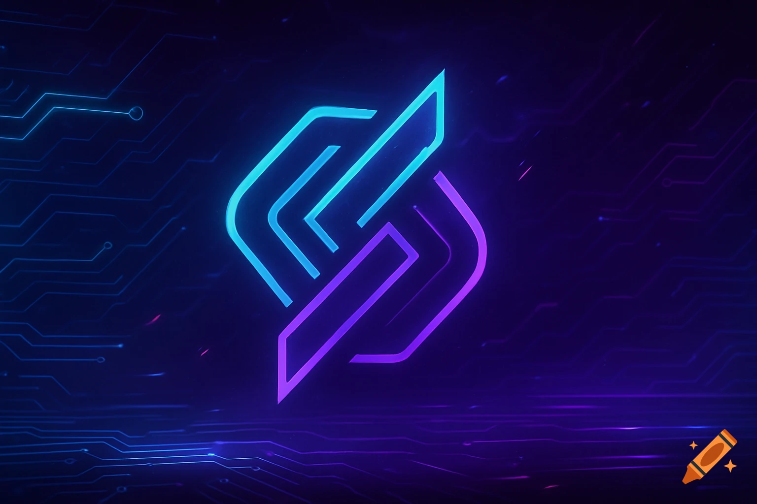 Metallic E# symbol with glowing outlines on a dark, futuristic circuit ...