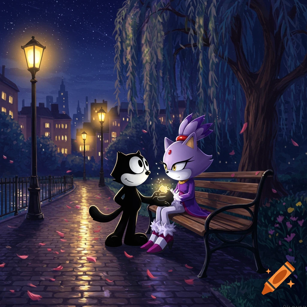 Felix the Cat comforts Casper the Friendly Ghost as they hug and cry on ...