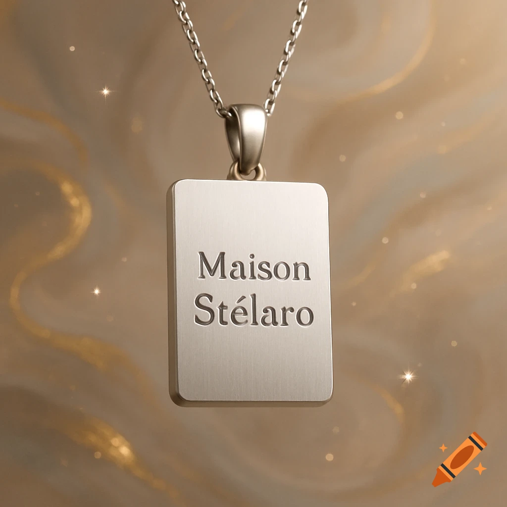 Close-up of a silver pendant showing a stylized mountain with smoky ...