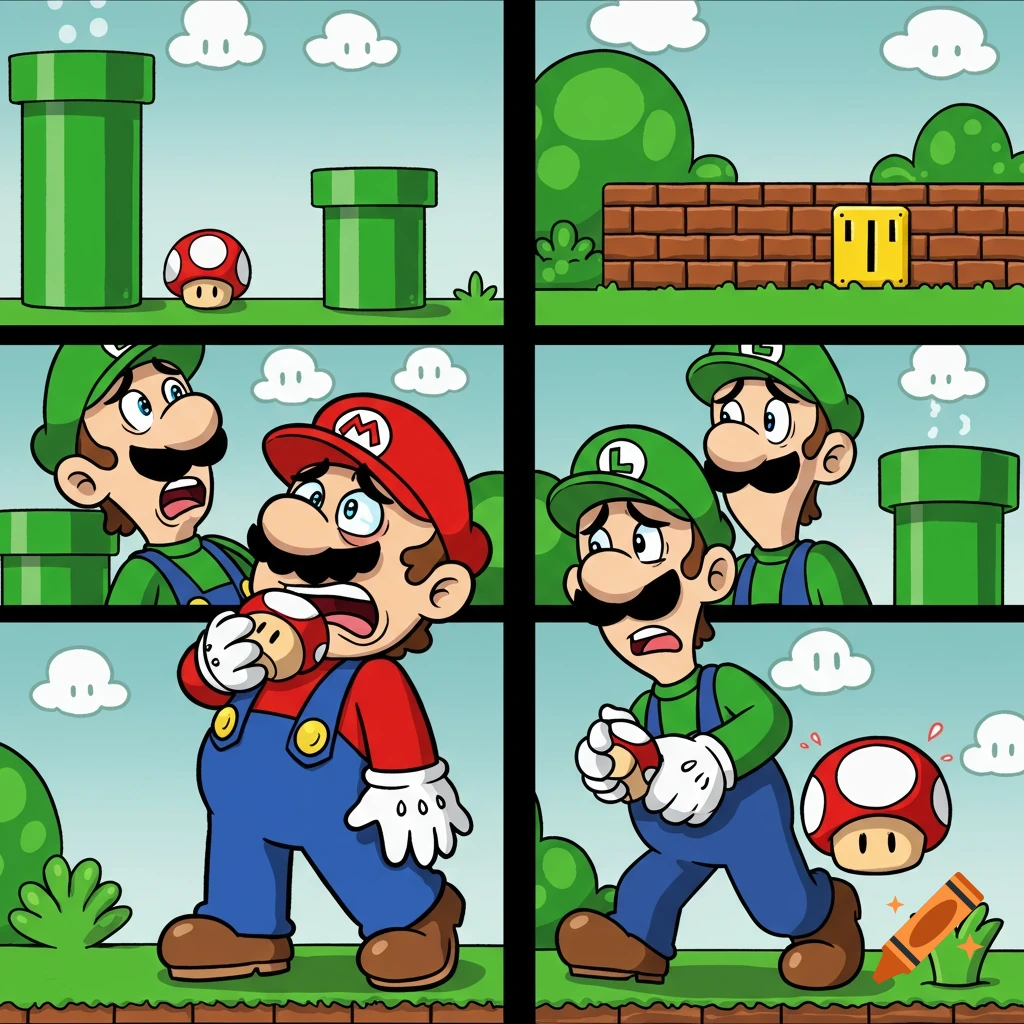 Mario Sues Luigi created on Craiyon