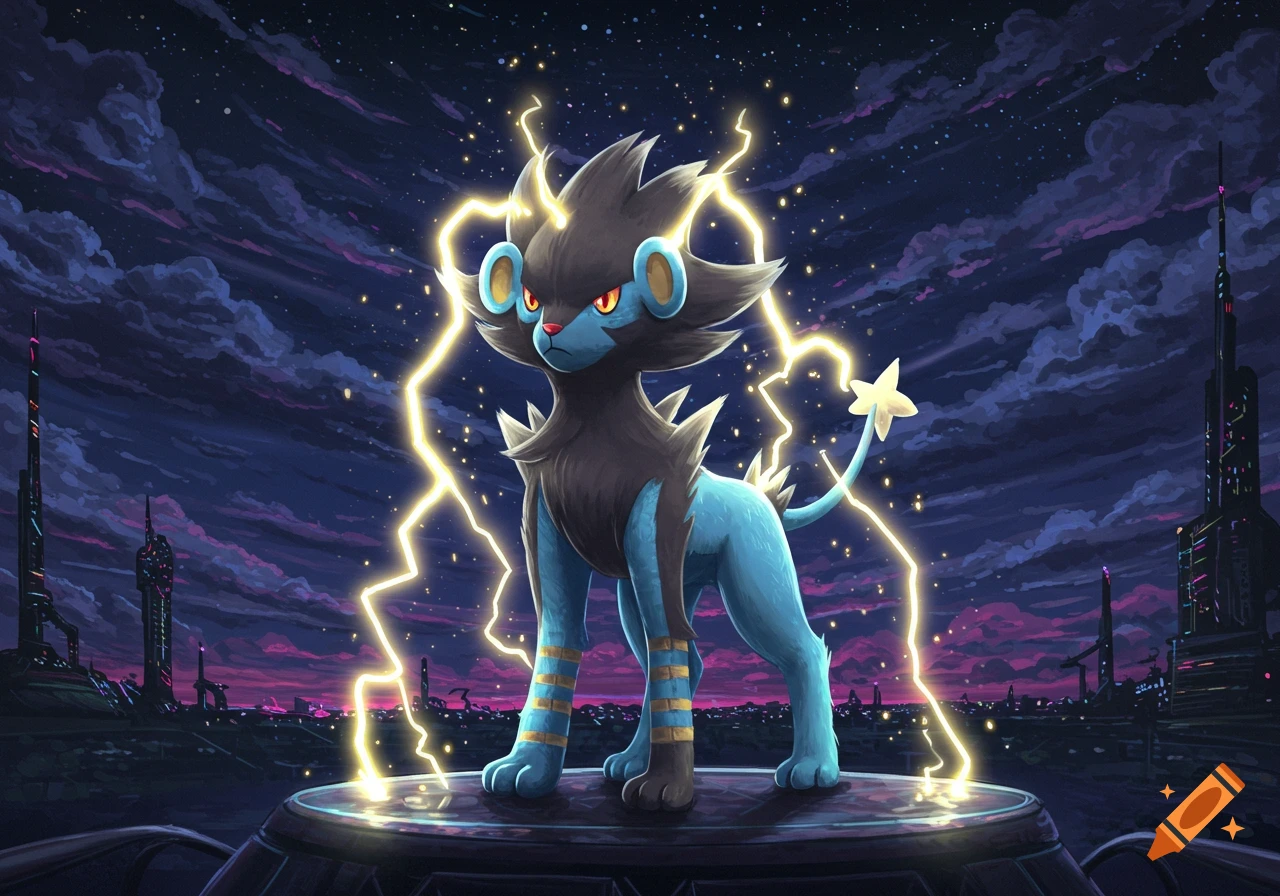 A yellow and blue electric Pokémon, Zeraora, stands dynamically against ...