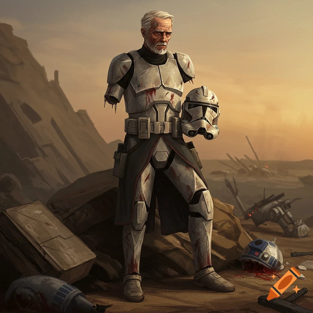 Animated Star Wars character Echo from The Bad Batch sits in a ...