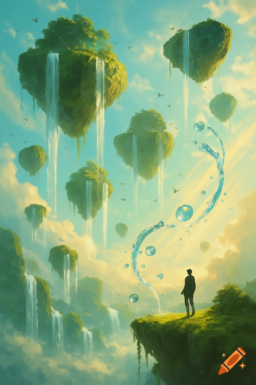 A 3x3 grid of diverse AI-generated images, featuring autumn landscapes ...