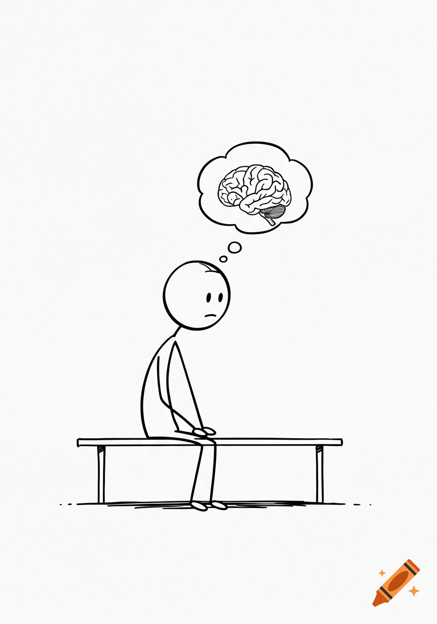 A stylized human figure in pop art style, featuring bold black outlines ...