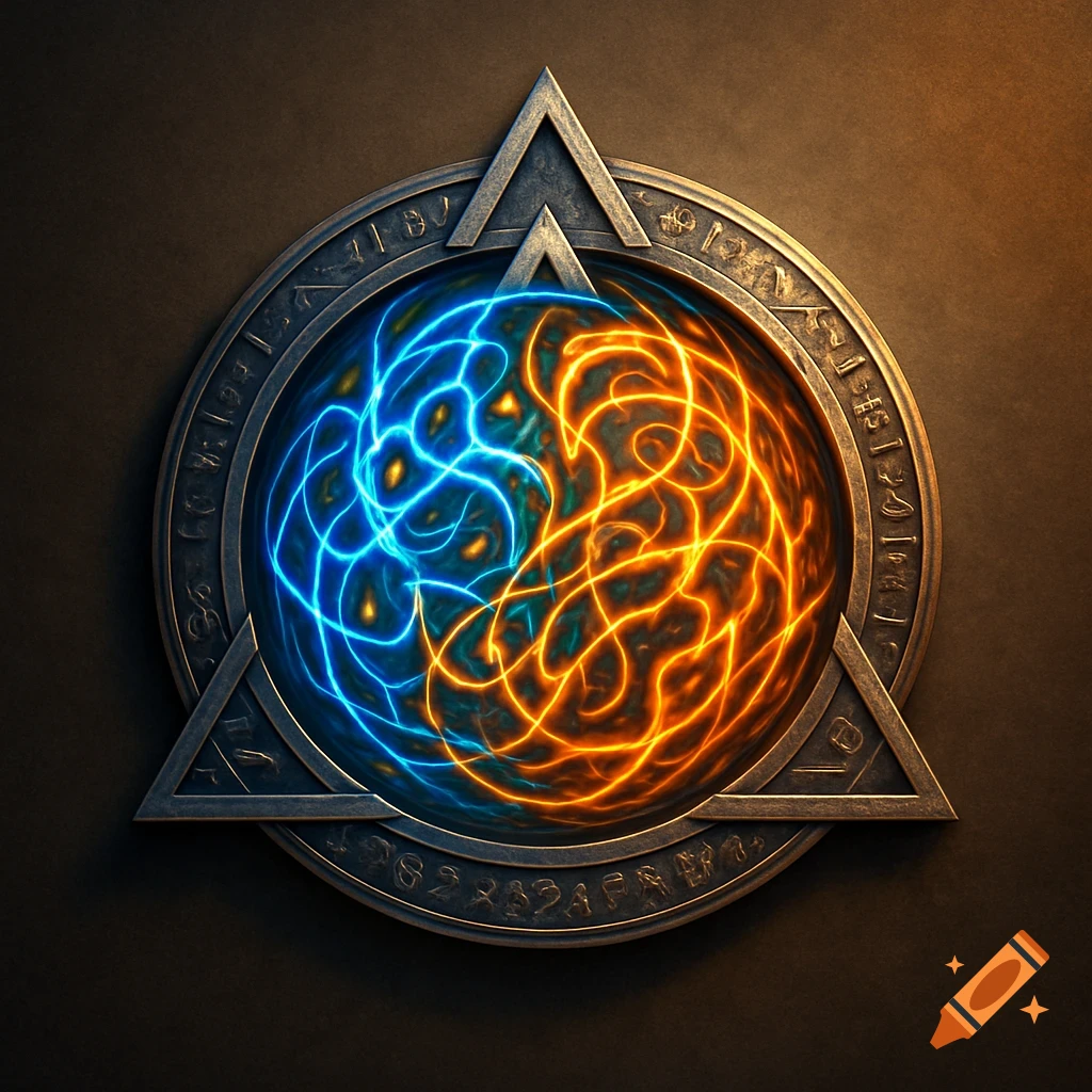 A bronze magical device with intricate runes etched on its surface ...