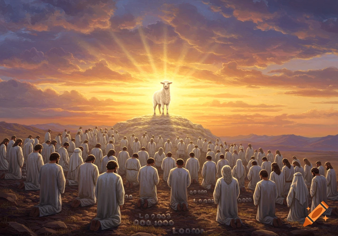 A man sacrifices a bull, blood flowing into a golden chalice, while ...