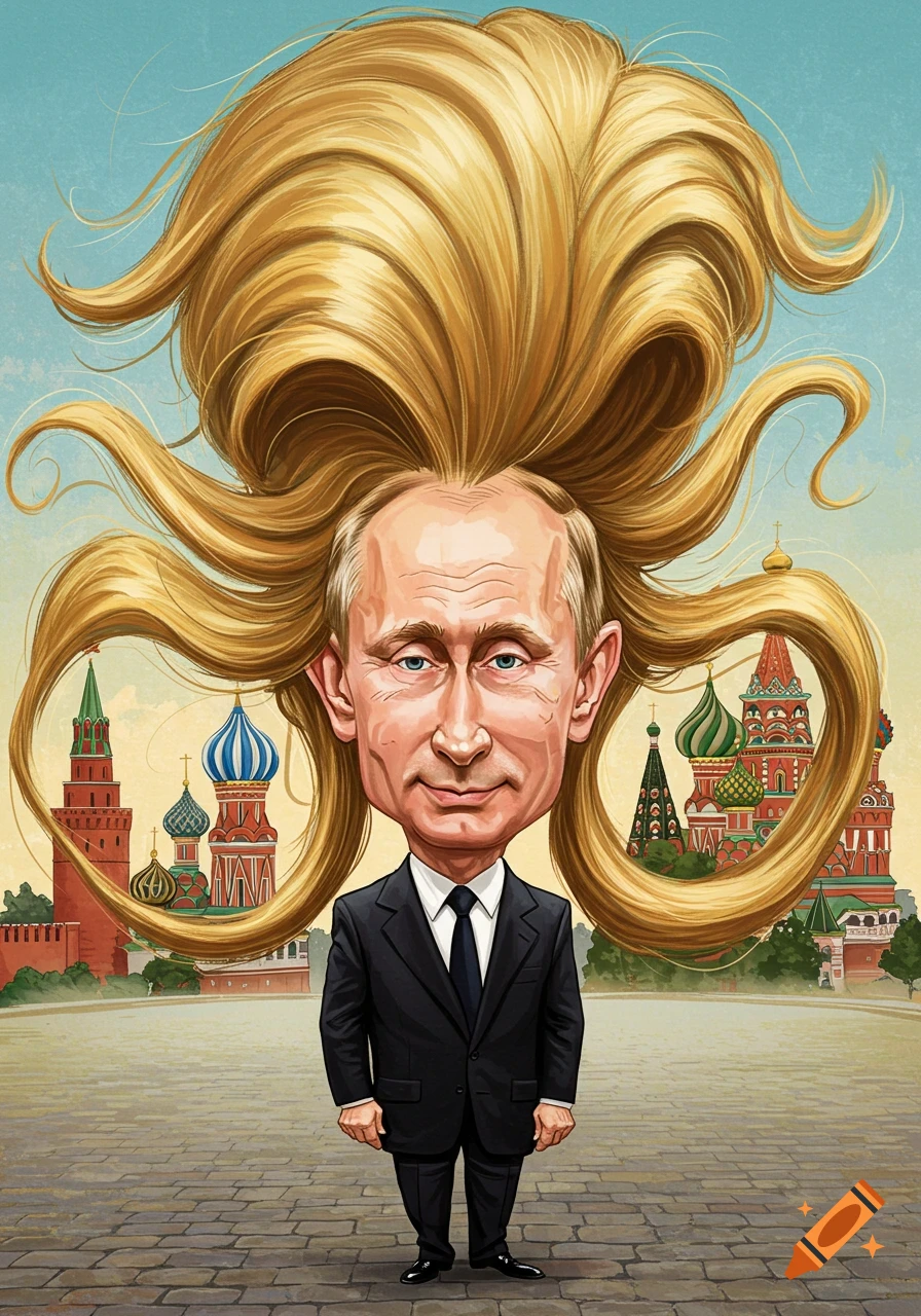 Illustration of Vladimir Putin eating a taco at a table. on Craiyon