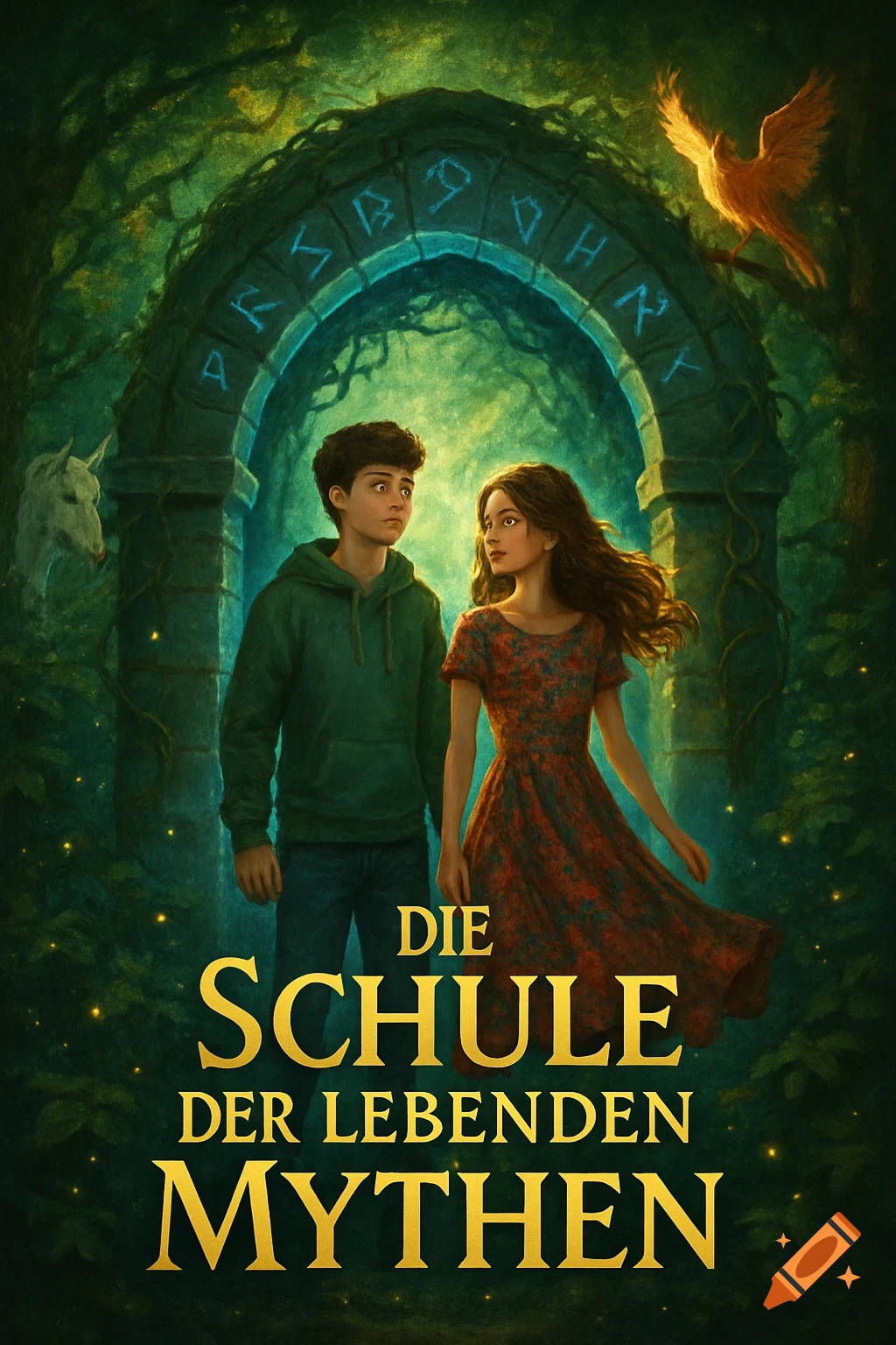 A digital painting of a silhouette walking down a dark, misty path ...