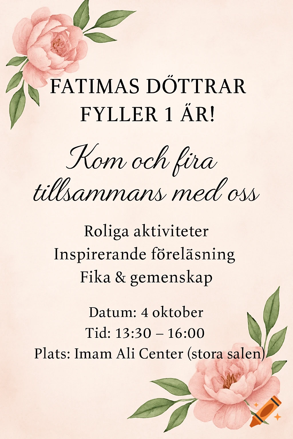 A vintage handwritten note on aged paper with a message in Swedish ...