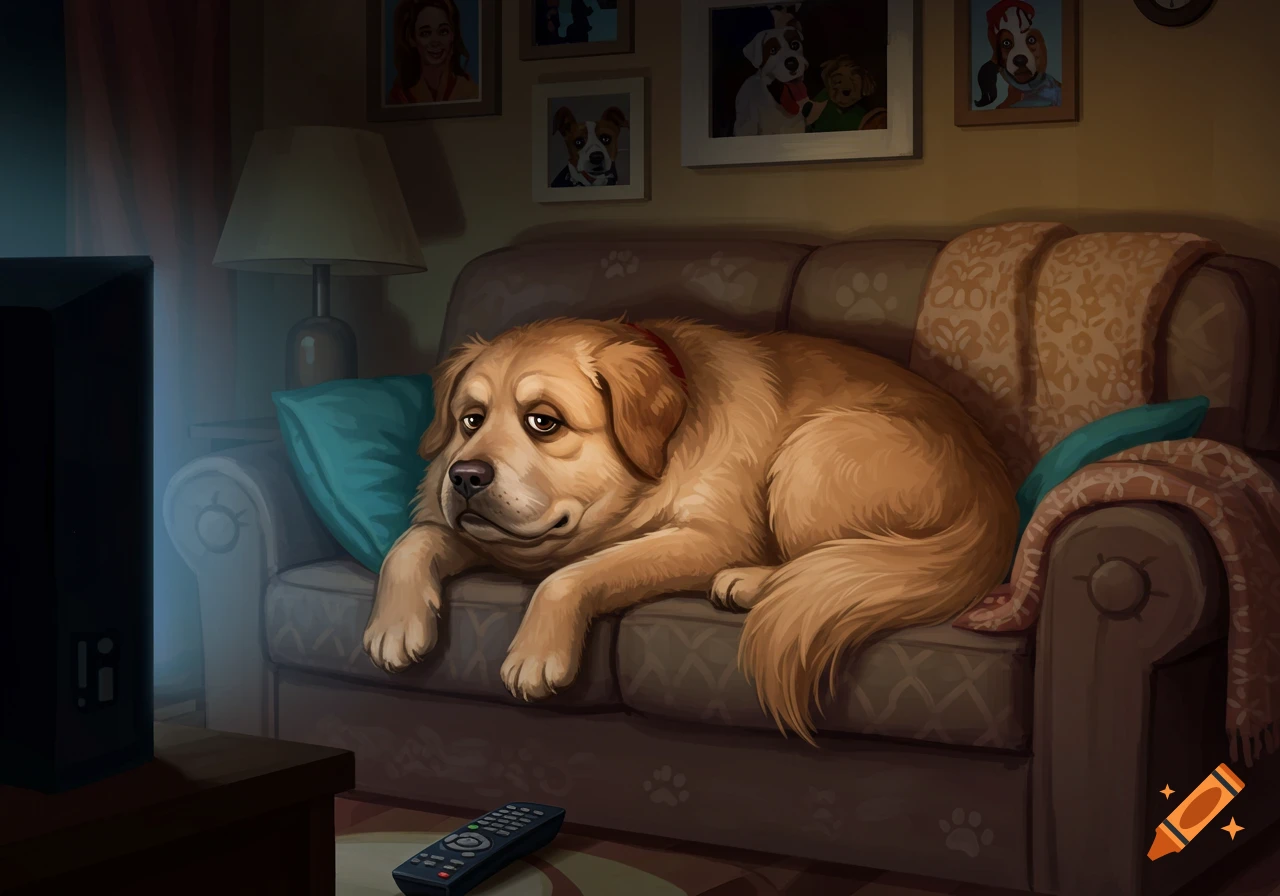 A golden retriever in a leather vest and sunglasses runs down a bowling ...