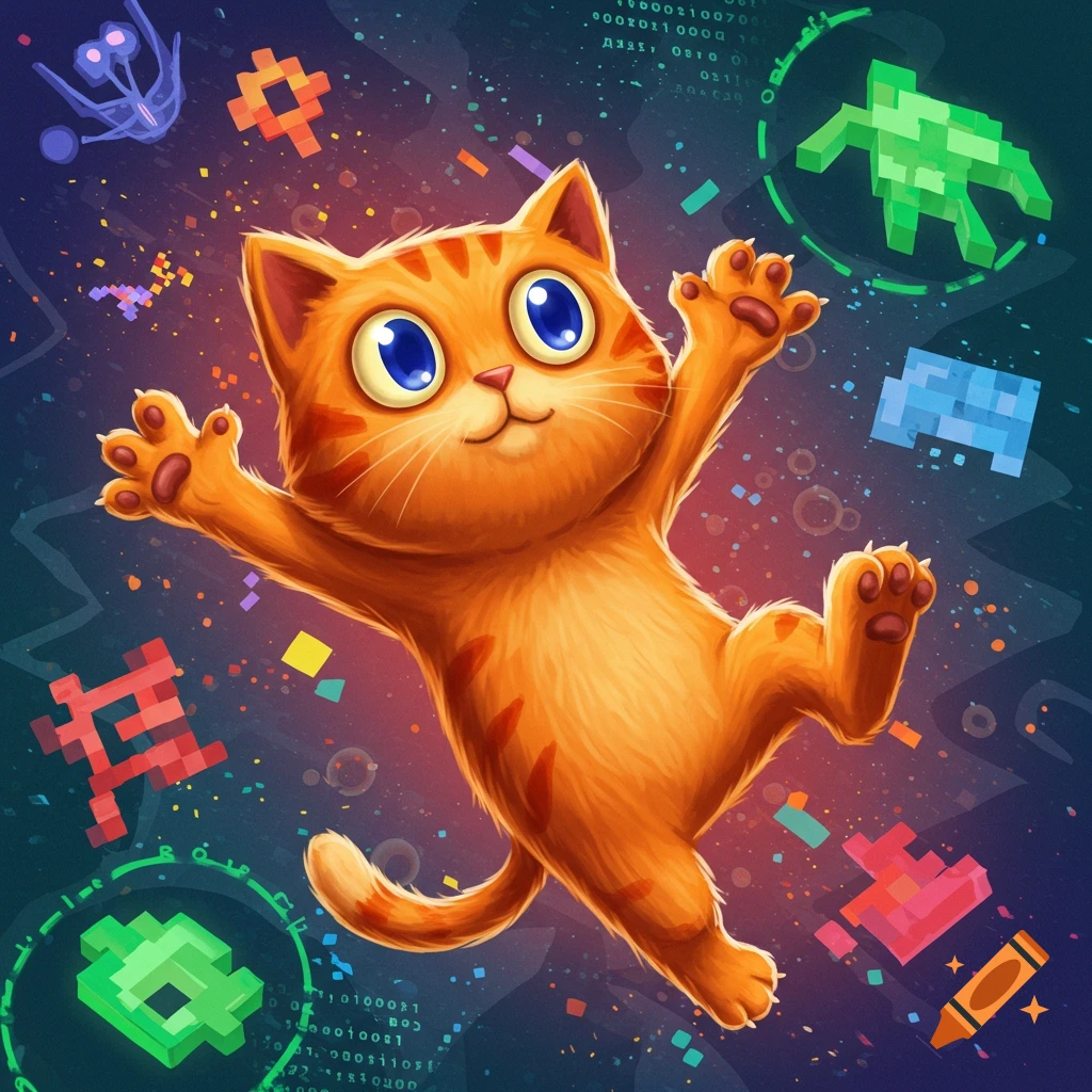 A cute red cartoon devil waves in front of a bright marquee sign that ...