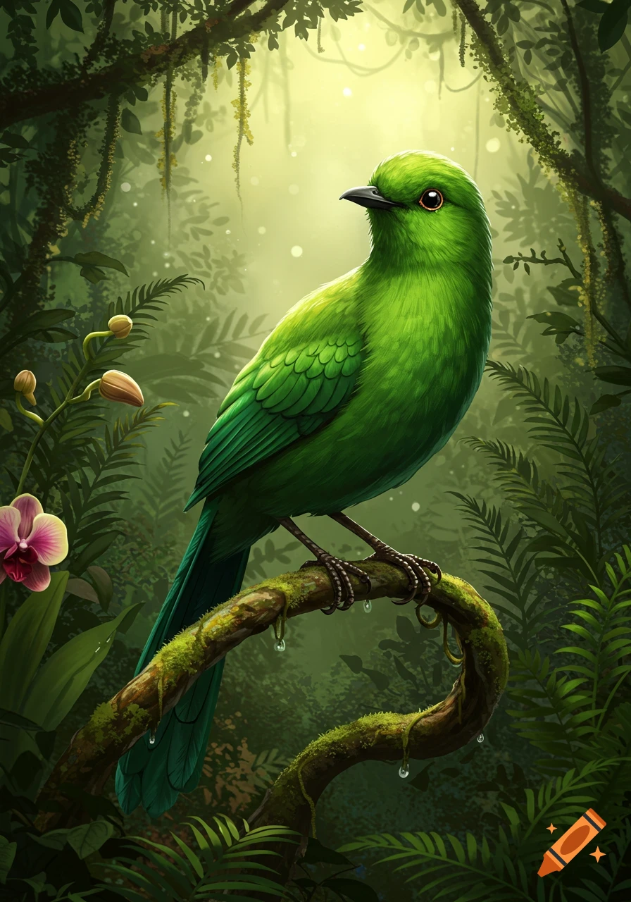 A vibrant red cardinal bird with spread wings perches by a stream ...