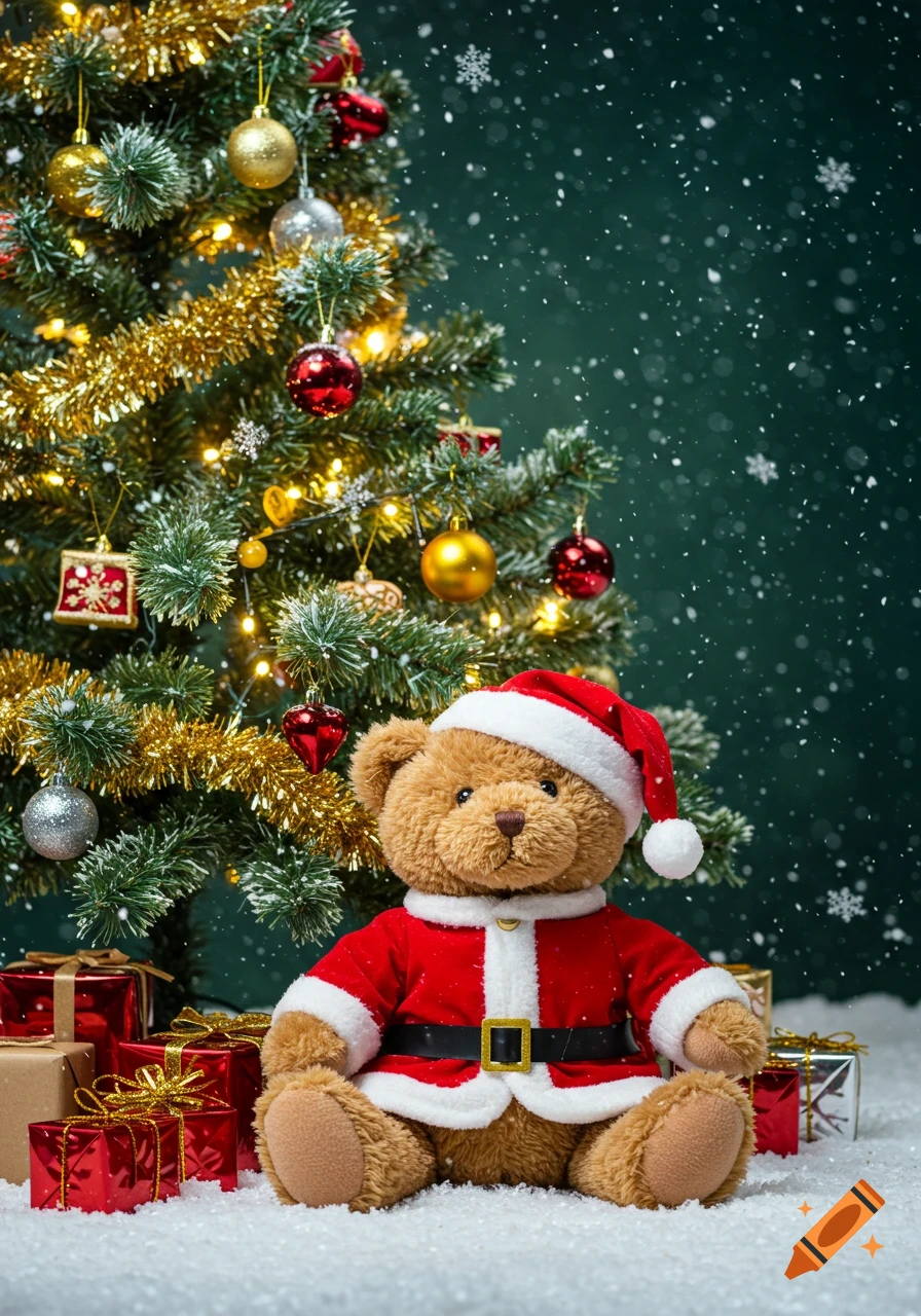 Jolly Santa Claus smiles, holding a 'GIFT VOUCHER' card, surrounded by ...