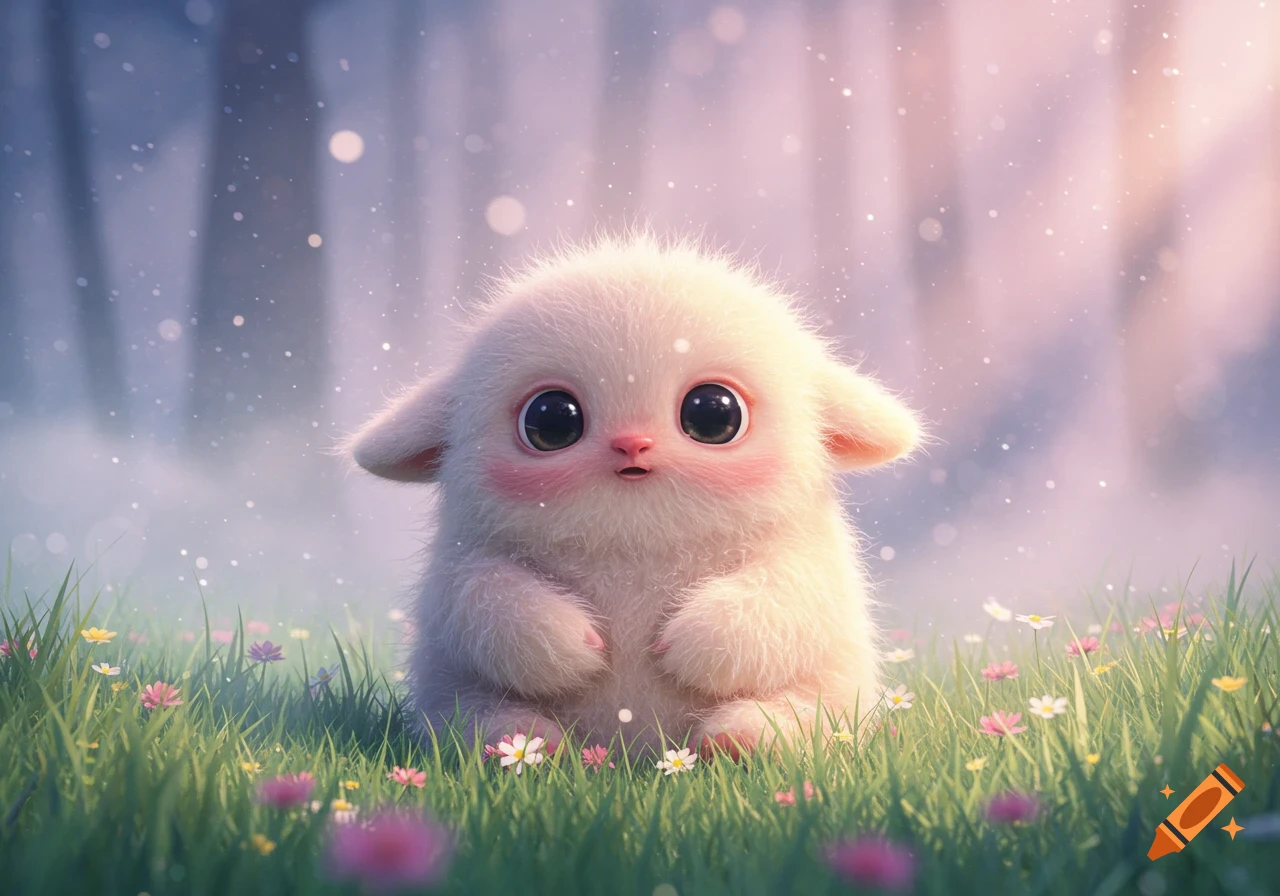 A cute, cartoonish rock creature with big eyes and a small smile ...