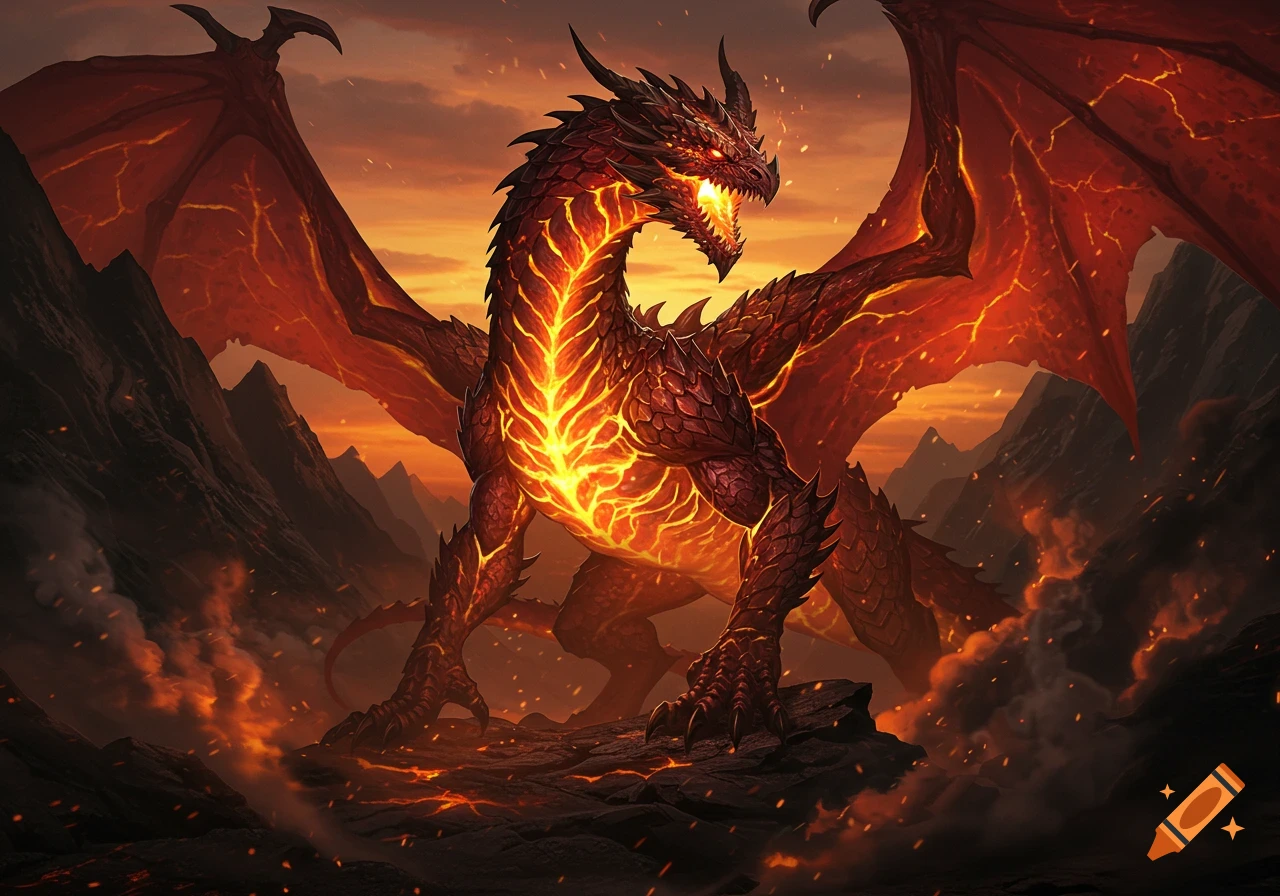 Vibrant cartoon dragon, similar to a Pokémon, flying with outstretched ...