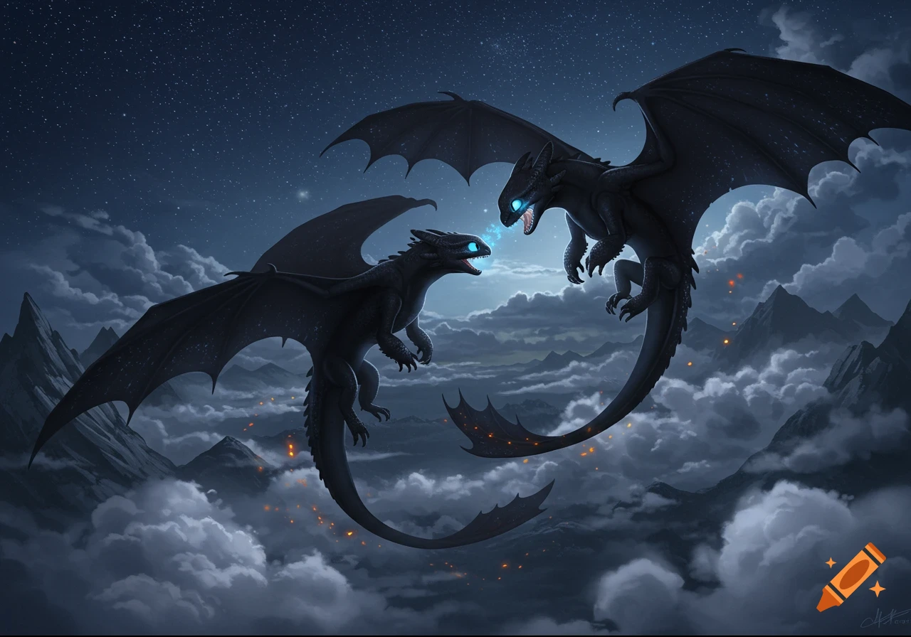 A blue and white dragon-like creature with large wings takes flight ...