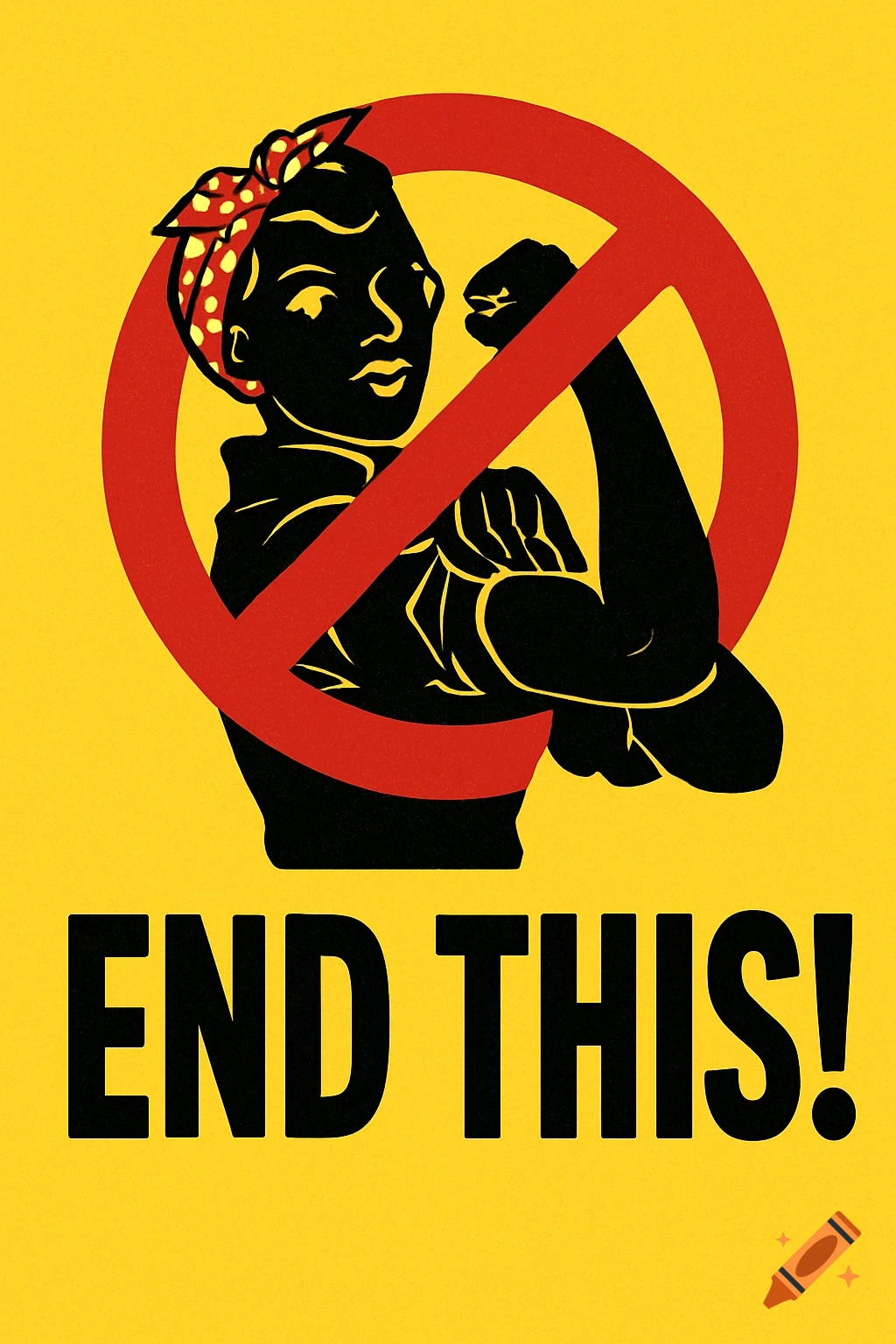 A white rectangular sign with a red border reads "NO RULES. JUST ROLLS ...