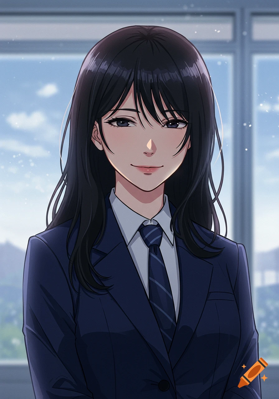 Anime illustration of three smiling girls with varying hair colors and ...