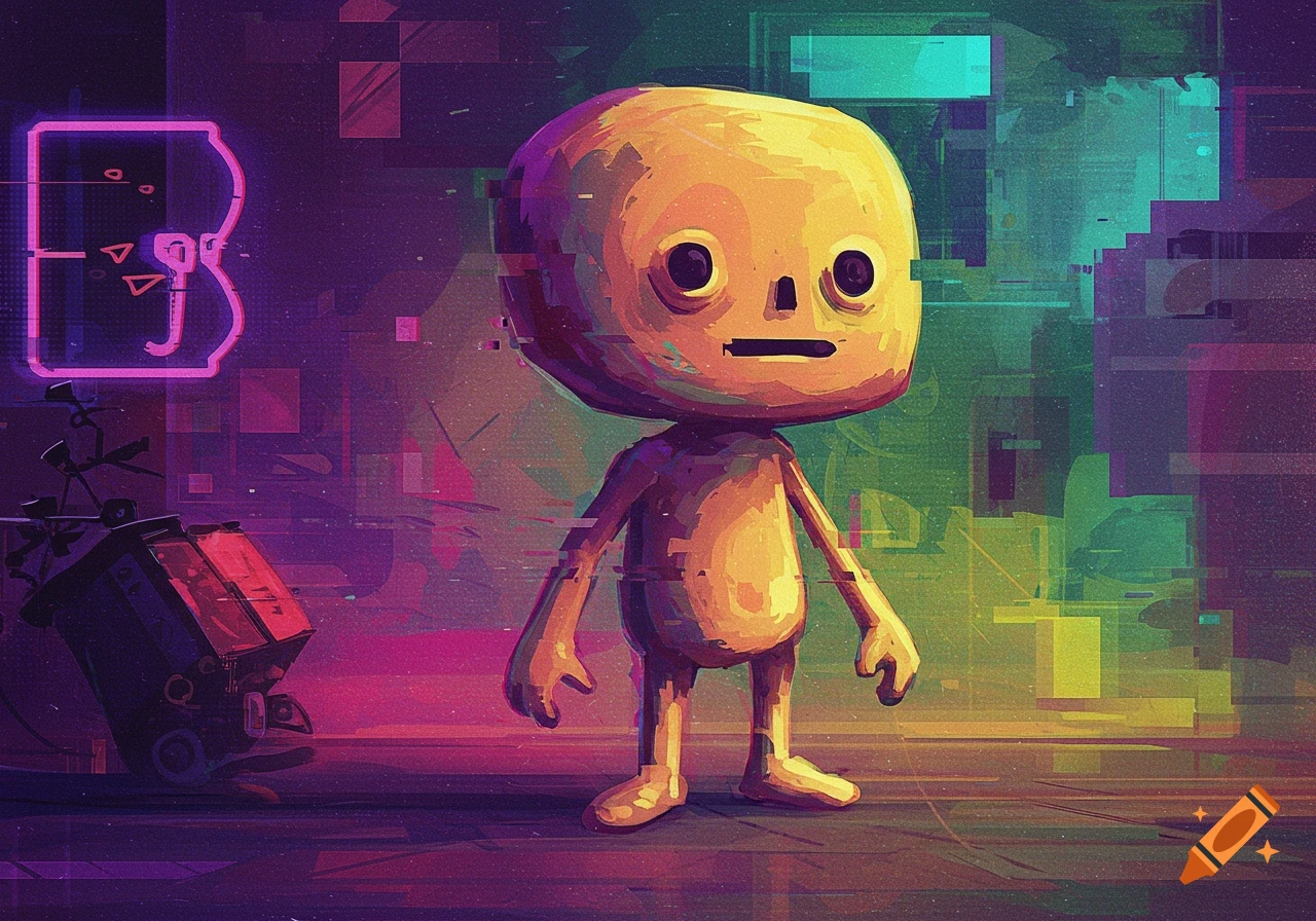 A grassy version of Finn from Adventure Time, with a green, textured ...