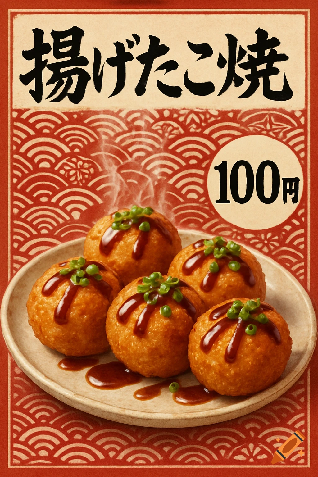 Retro parody illustration with two cartoon monsters, Japanese text ...