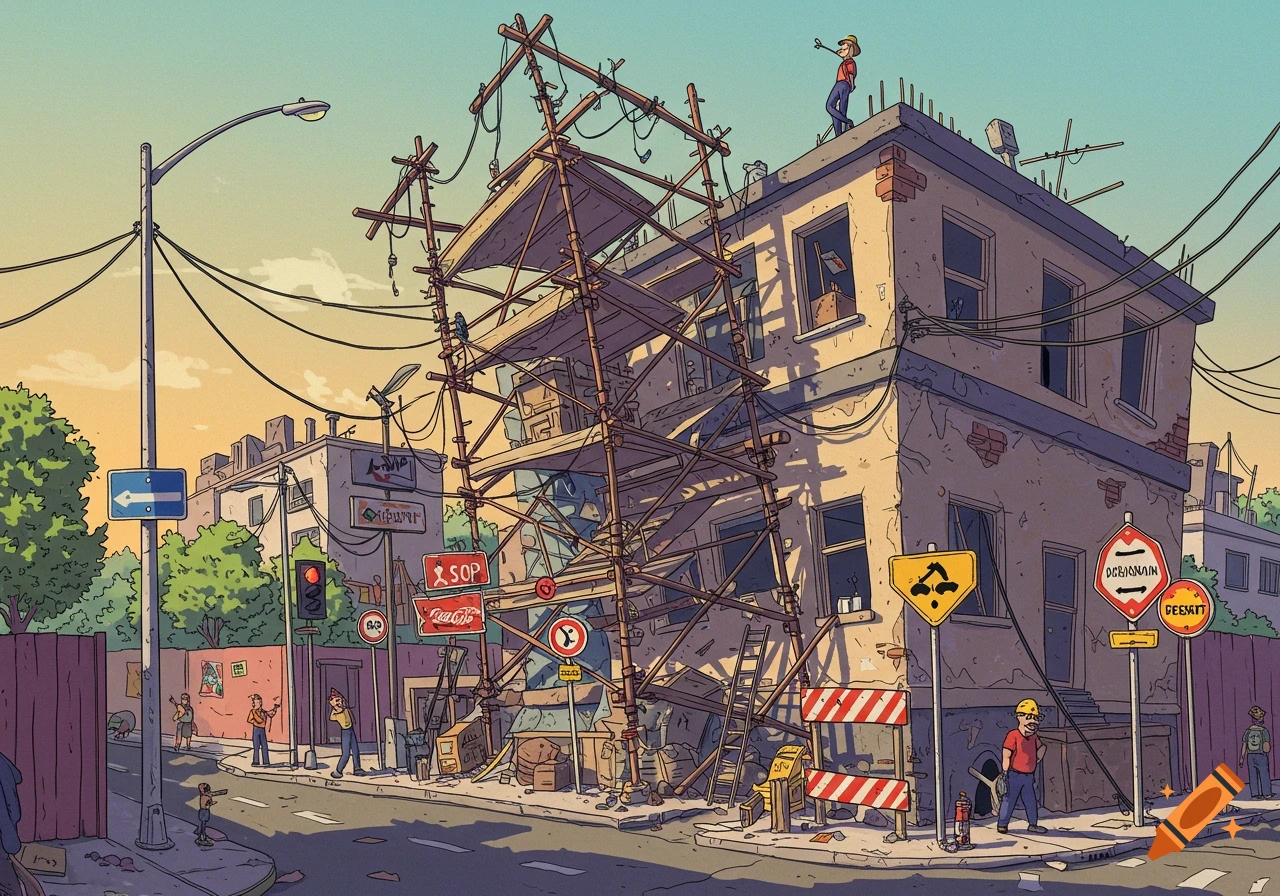 Scrap+building+anime created on Craiyon