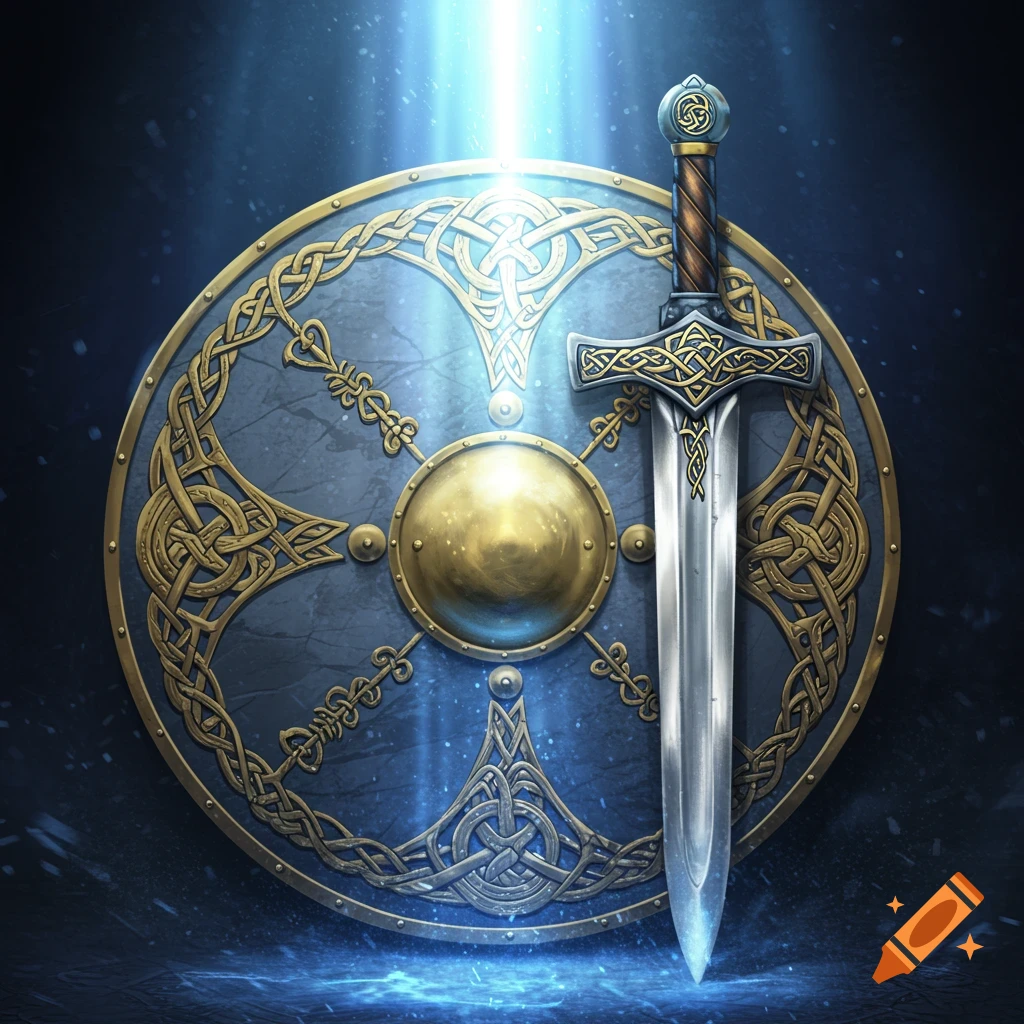 Ornate golden fantasy crest featuring an hourglass and intricate vine ...