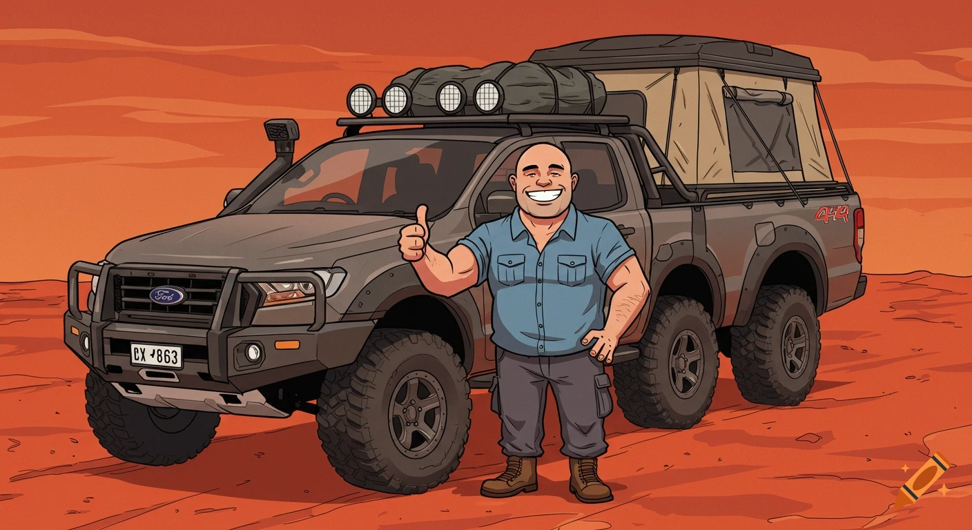 A cartoon bald man with a big smile gives a thumbs up next to a ...