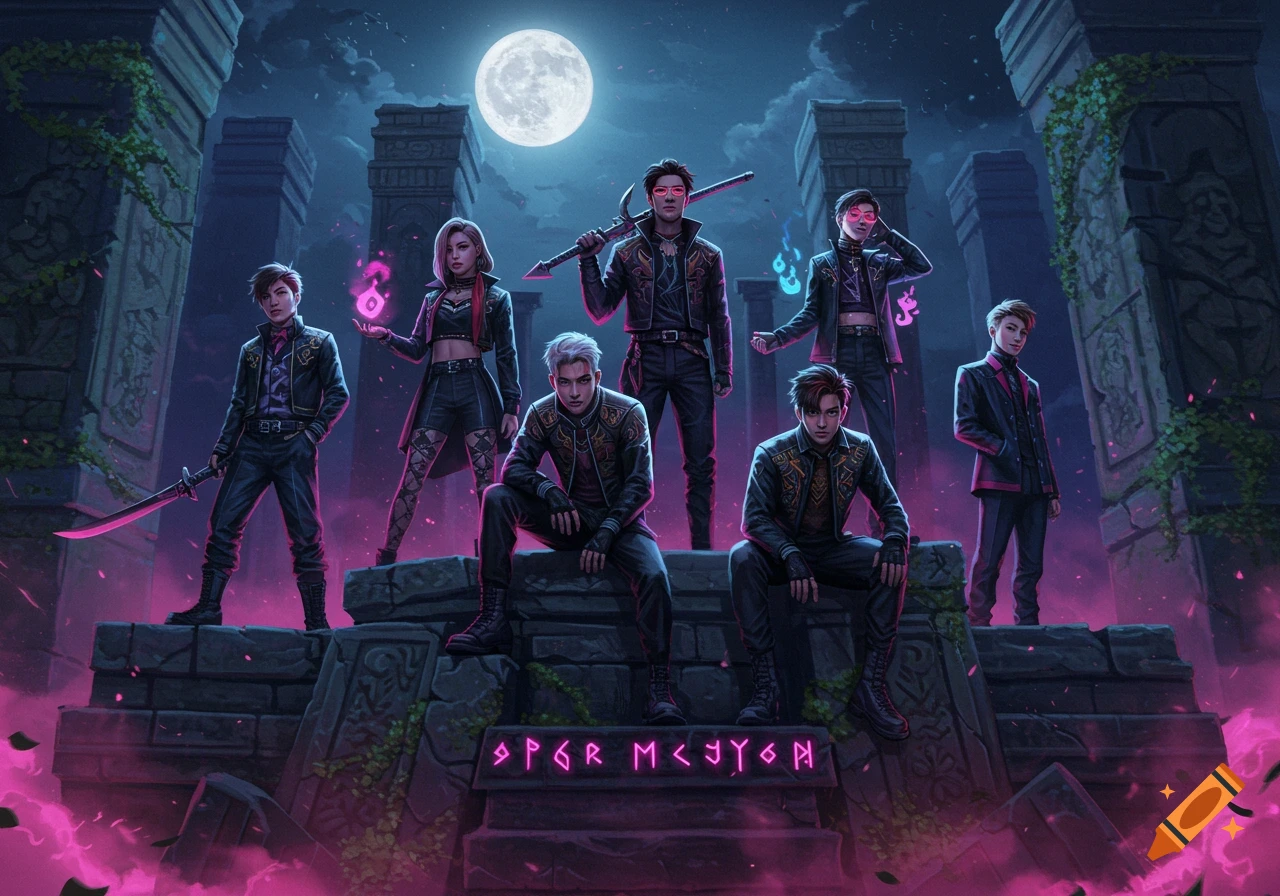 Kpop+demon+hunters+wall+paper created on Craiyon