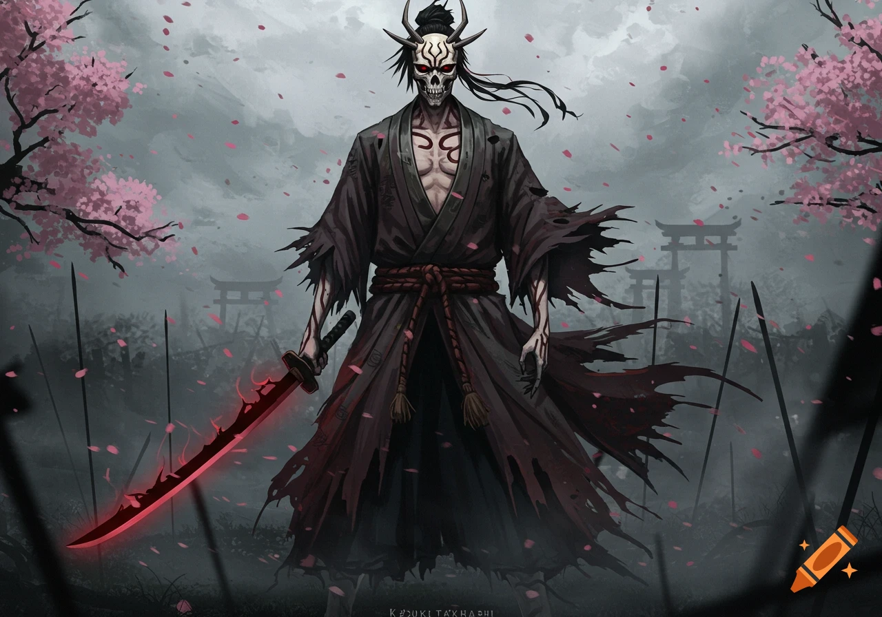 Samurai+abstract+art created on Craiyon