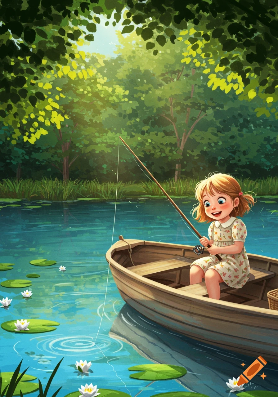 Digital painting of a person with an orange kayak and paddle on their ...