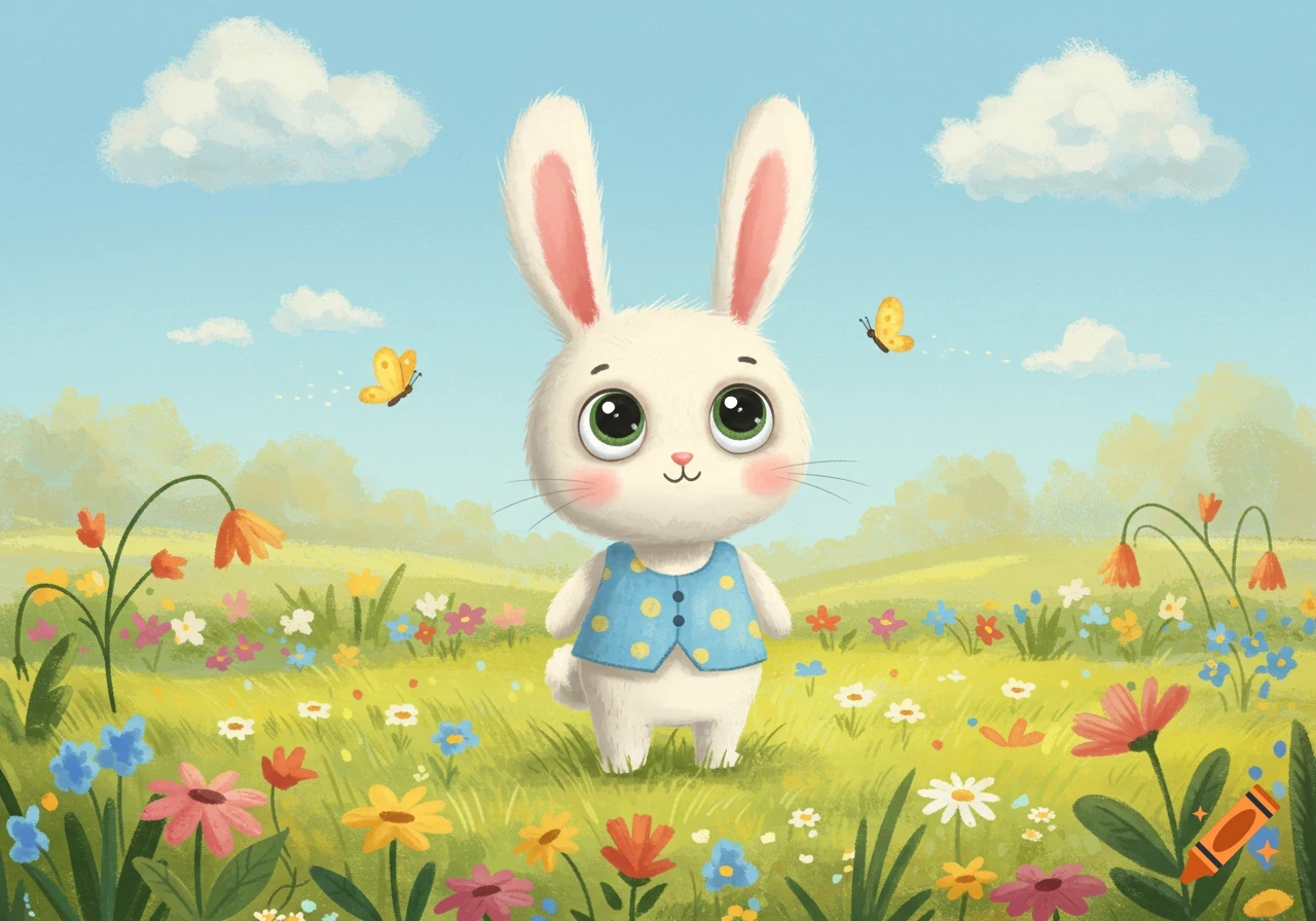 A cute, fluffy white bunny with big eyes peeking out of a cardboard box ...