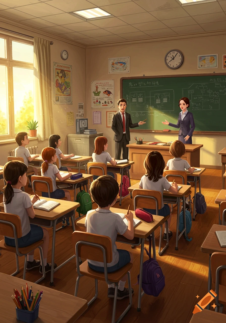 A young boy in a schoolyard juggles red and blue scarves, watched by a ...