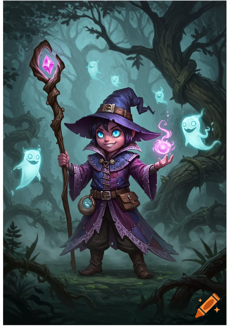 A retro cartoon grim reaper holding a scythe, surrounded by glowing ...