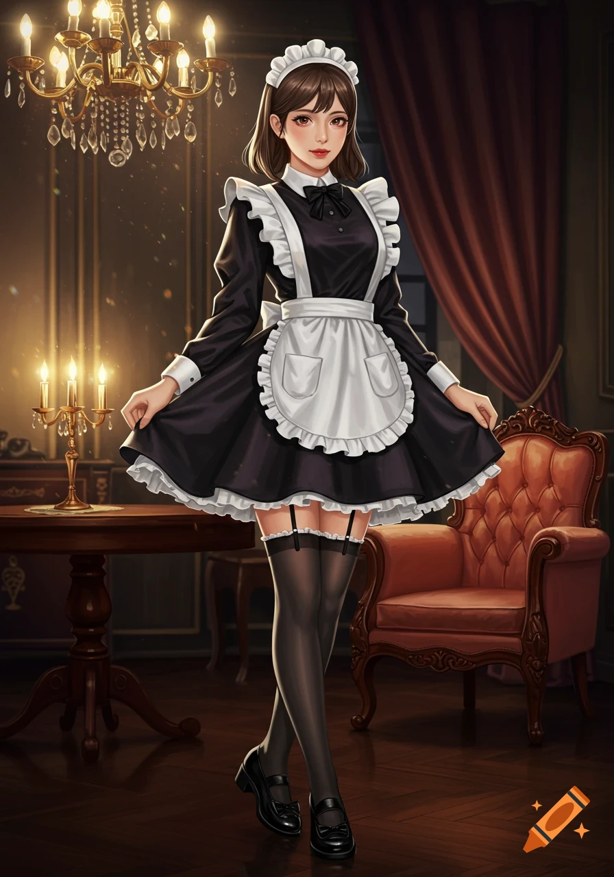 A graceful female character in a detailed gray and black fantasy jester ...